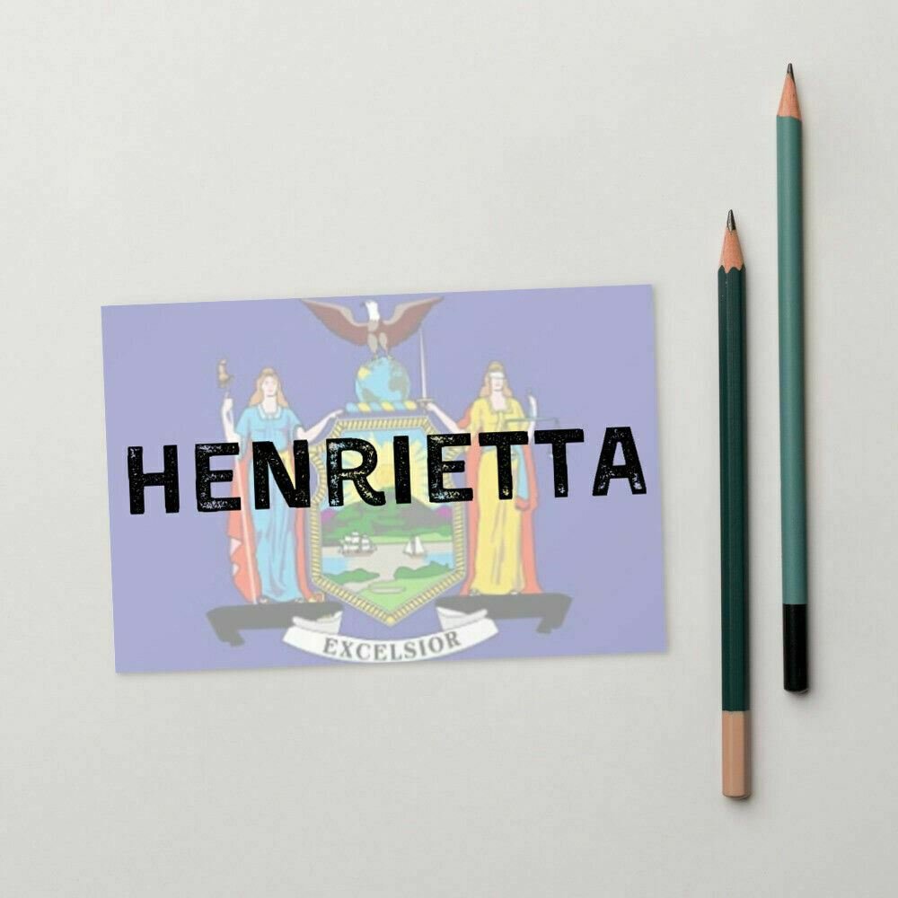 Henrietta New York State Flag Background Standard Postcard