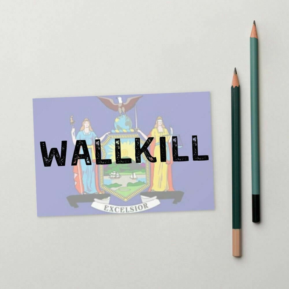 Wallkill New York State Flag Background Standard Postcard