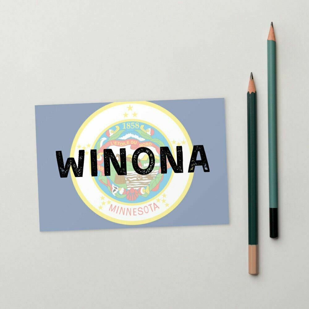 Winona Minnesota State Flag Background Standard Postcard