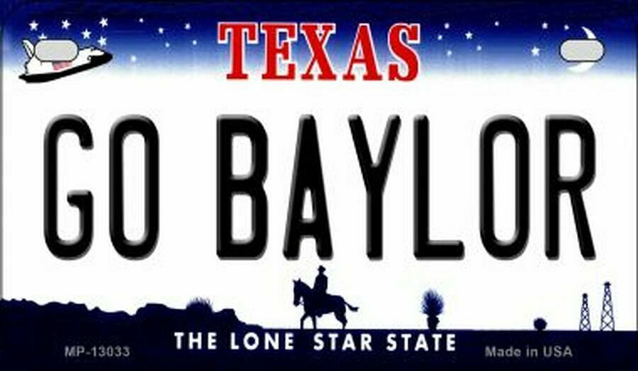 Go Baylor Texas State Background Novelty Motorcycle Sign Plate