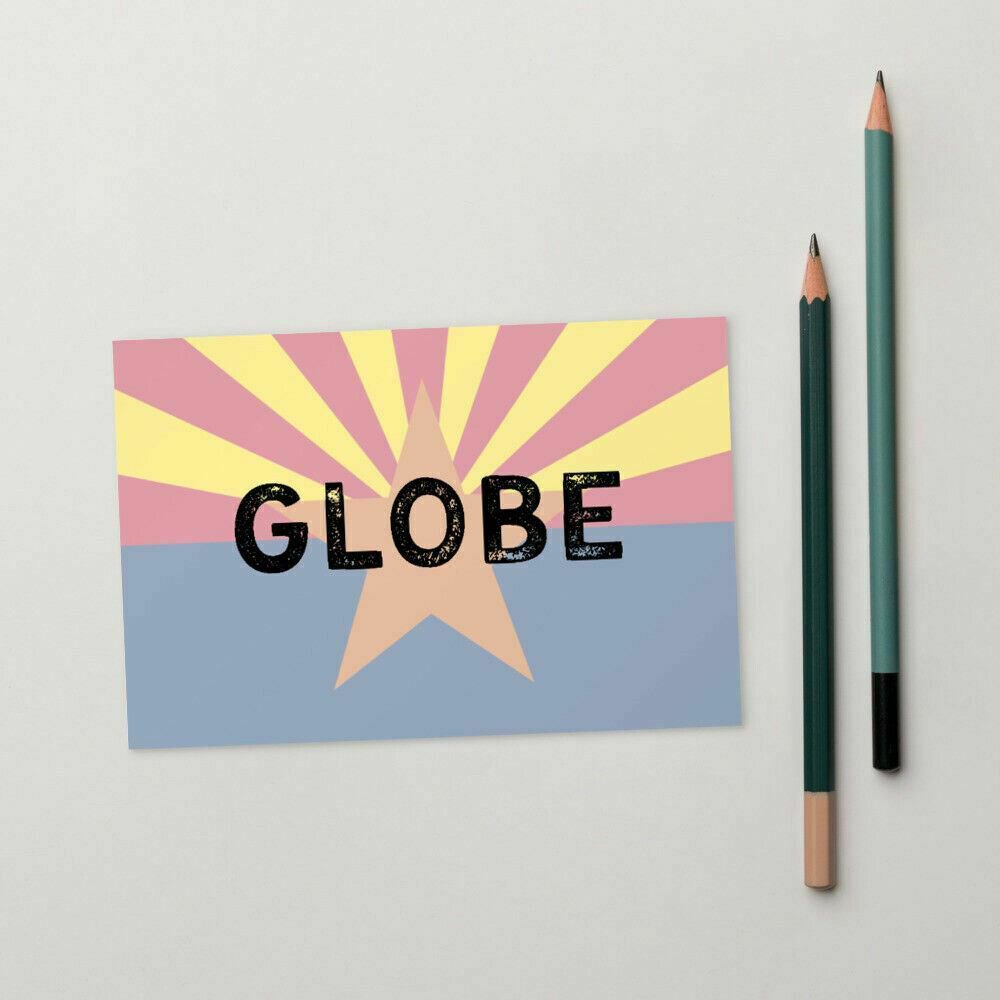 Globe Arizona State Flag Background Standard Postcard