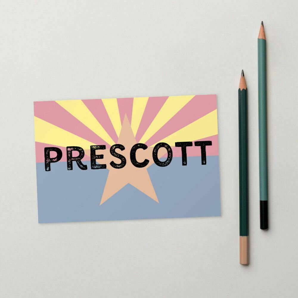Prescott Arizona State Flag Background Standard Postcard