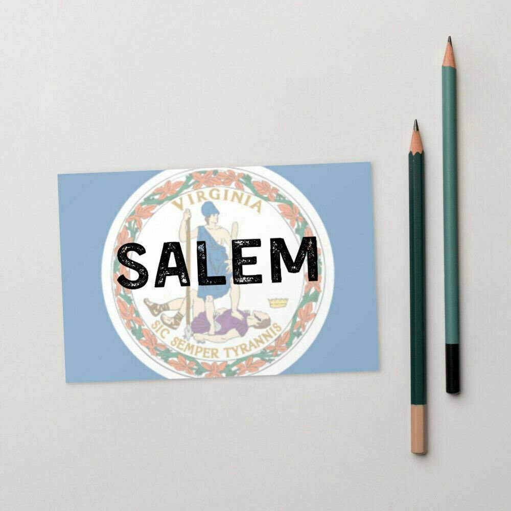 Salem Virginia State Flag Background Standard Postcard
