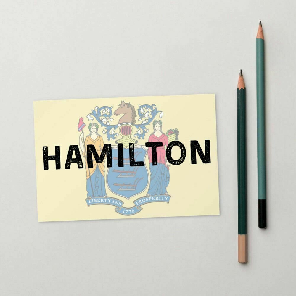 Hamilton New Jersey State Flag Background Standard Postcard