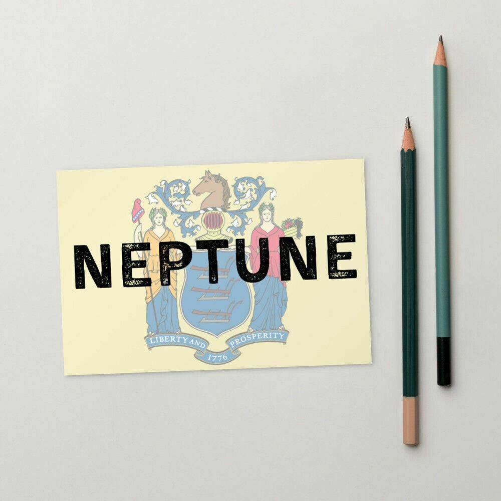 Neptune New Jersey State Flag Background Standard Postcard