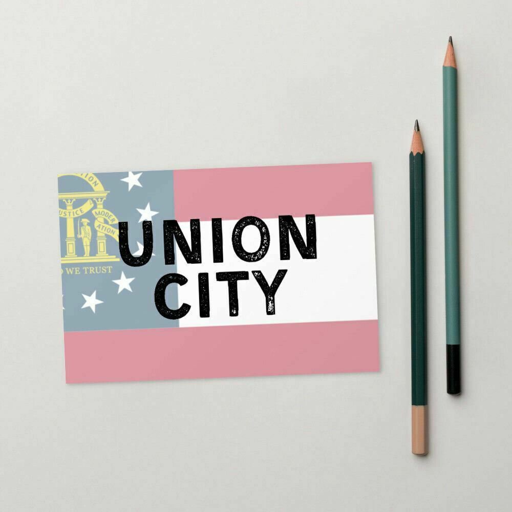 Union City Georgia State Flag Background Standard Postcard