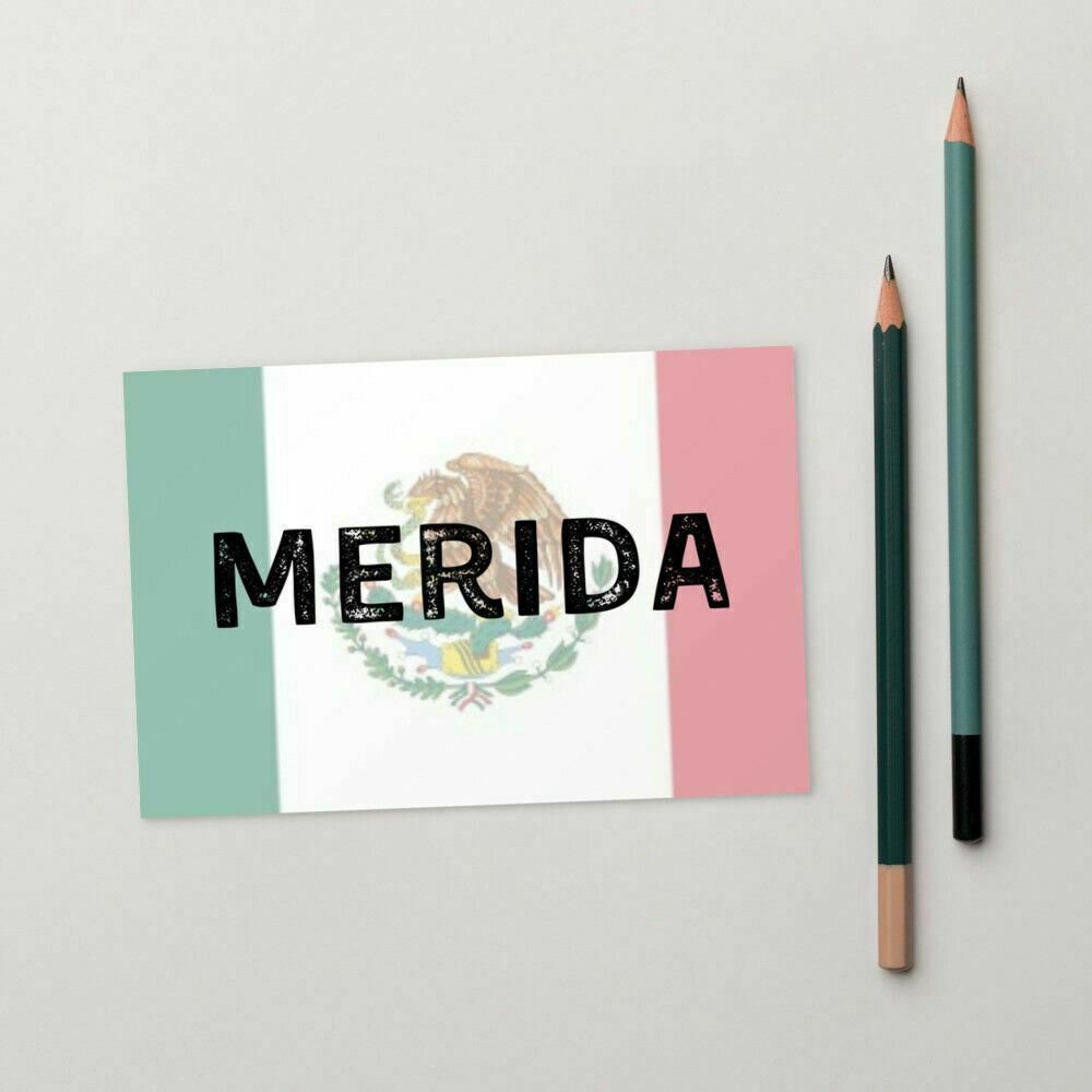 Merida Mexico Flag Background Standard Postcard