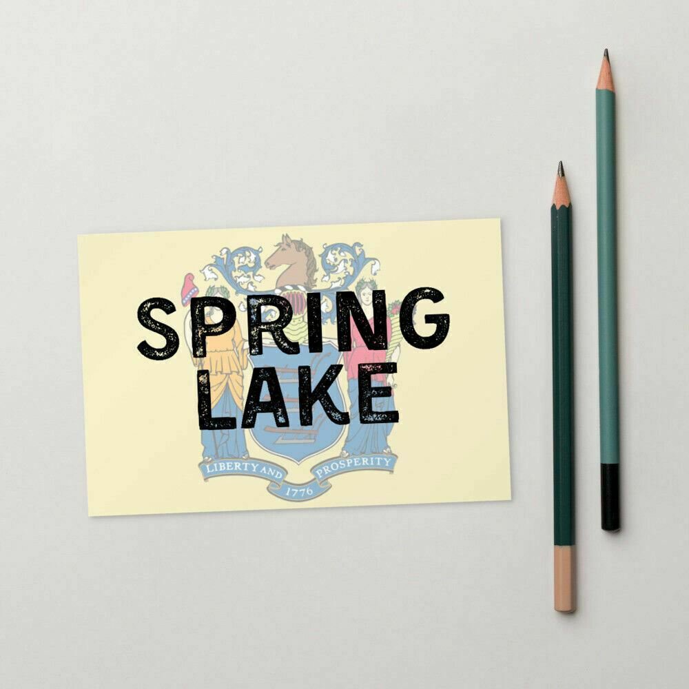Spring Lake New Jersey State Flag Background Standard Postcard