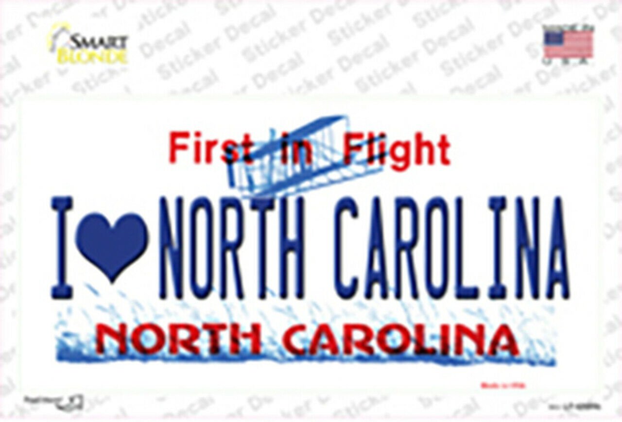 I Love North Carolina North Carolina State Background Sticker Decal