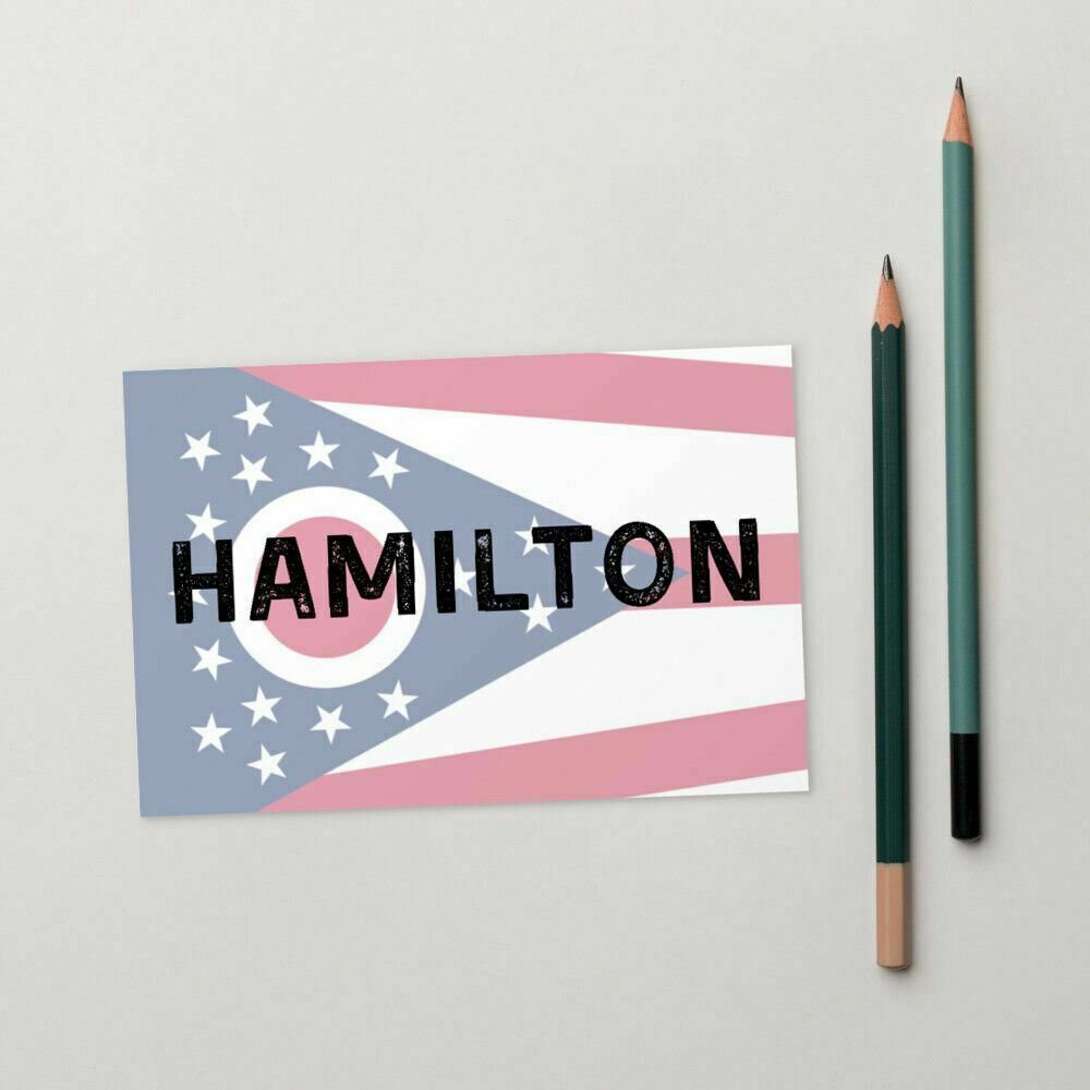Hamilton Ohio State Flag Background Standard Postcard