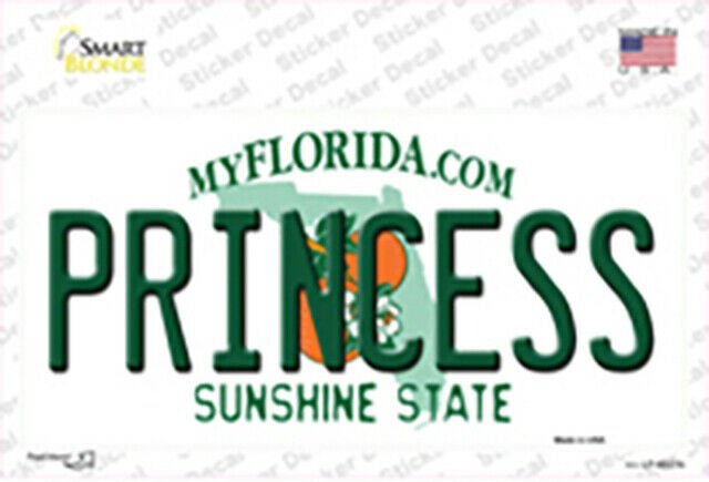 Princess Florida State Background Sticker Decal