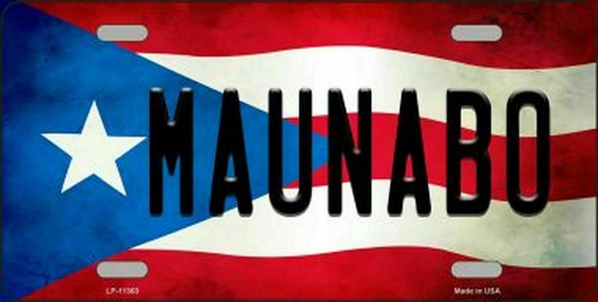 Maunabo Puerto Rico Flag Background Novelty License Plate