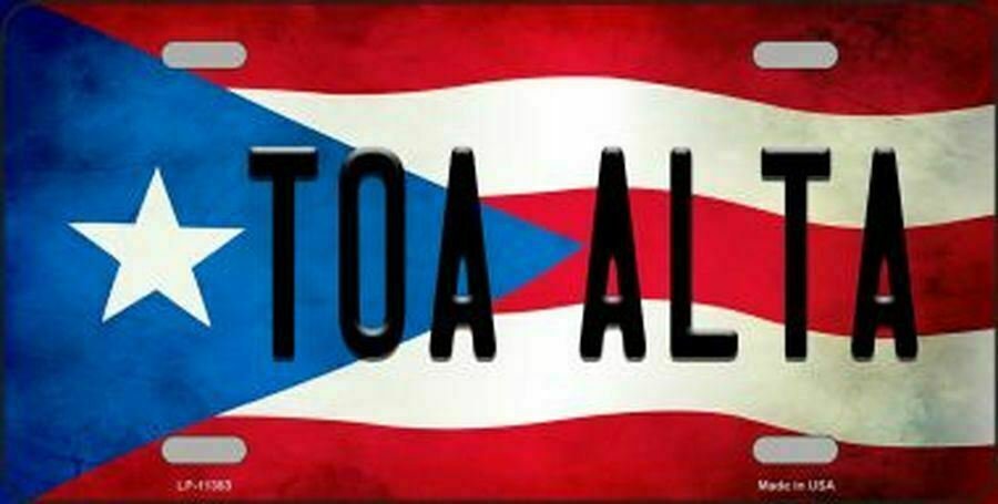 Toa Alta Puerto Rico Flag Background Novelty License Plate