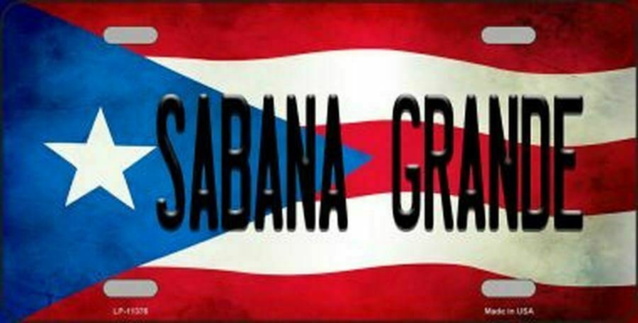 Sabana Grande Puerto Rico Flag Background Novelty License Plate