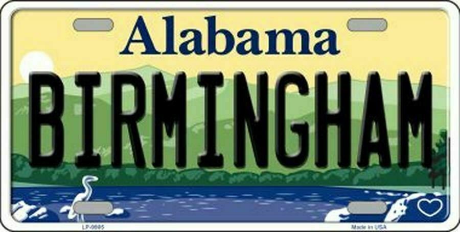 Birmingham Alabama State Background Novelty License Plate