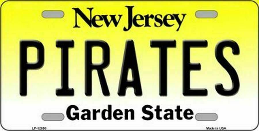 Pirates New Jersey State Background Novelty License Plate