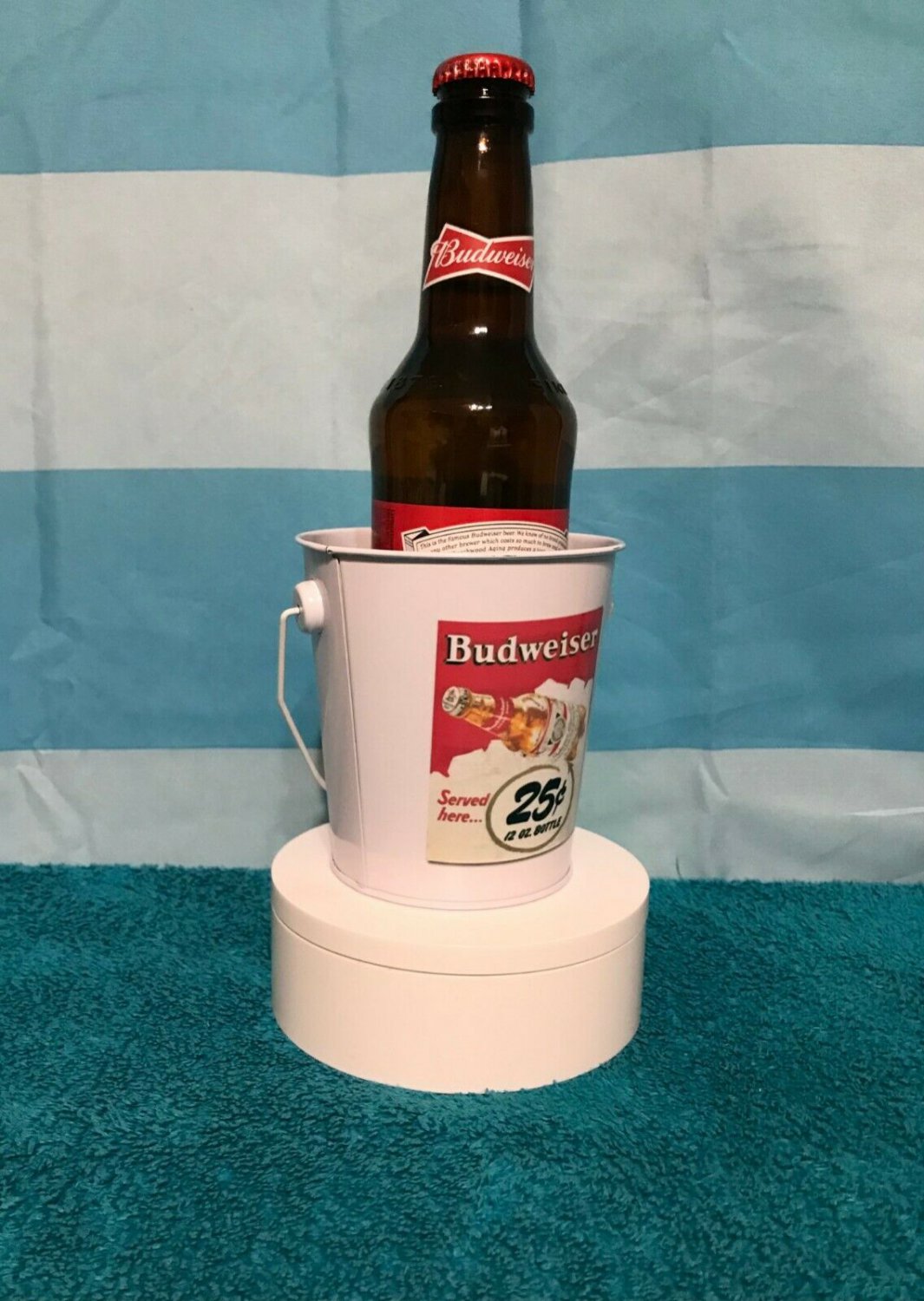 Budweiser Bud Light Custom Handmade Mini Metal Beer Bucket Sublimation NEW