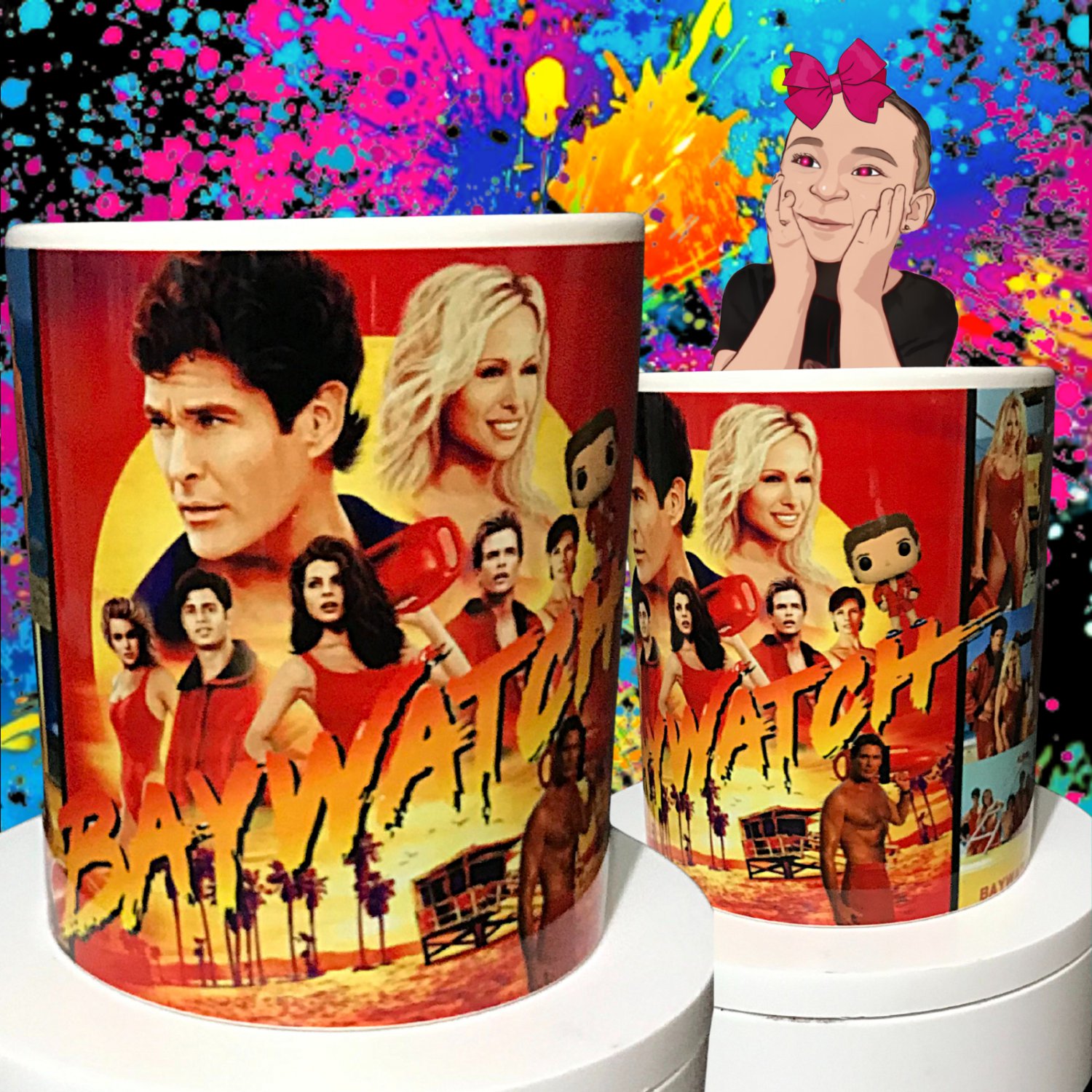 Original Baywatch TV Show Exclusive Custom 12oz Ceramic Coffee Mug