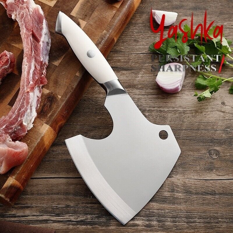 Meat Cleaver Butcher Knife Bone Chopper Axe Chef Kitchen Restaurant BBQ ...