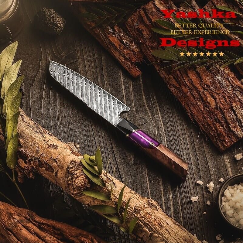 Japanese Santoku Knife Chef Home Kitchen Cooking Tool Damascus Steel ...