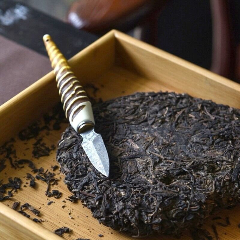 Damascus Tea Knife Needle Tea Ceremony Tools Teaware Tea Cake Puer Tea ...