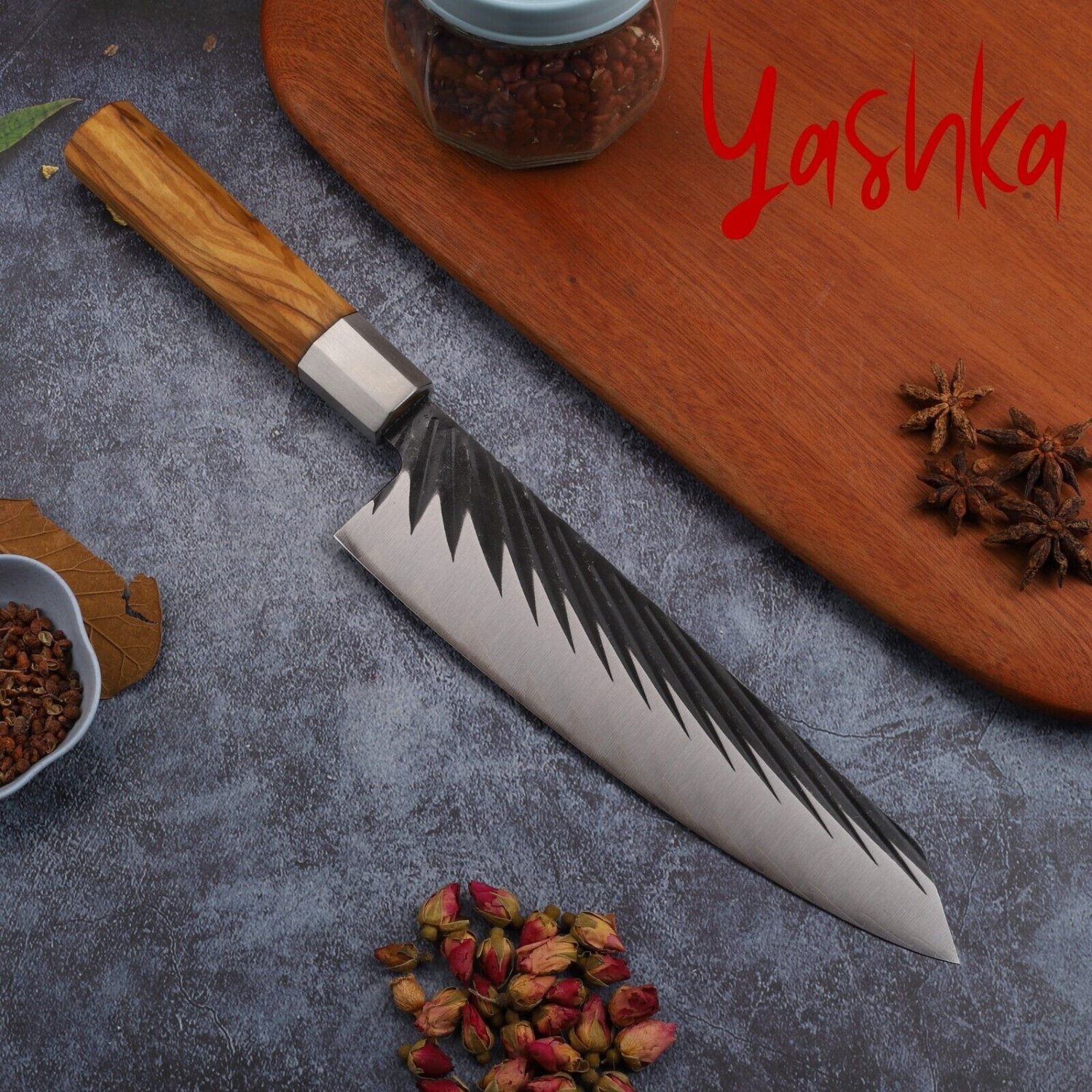 Chef Knife Japanese Kiritsuke 8.5" Chromium Blade Sushi Sashimi Slicing ...