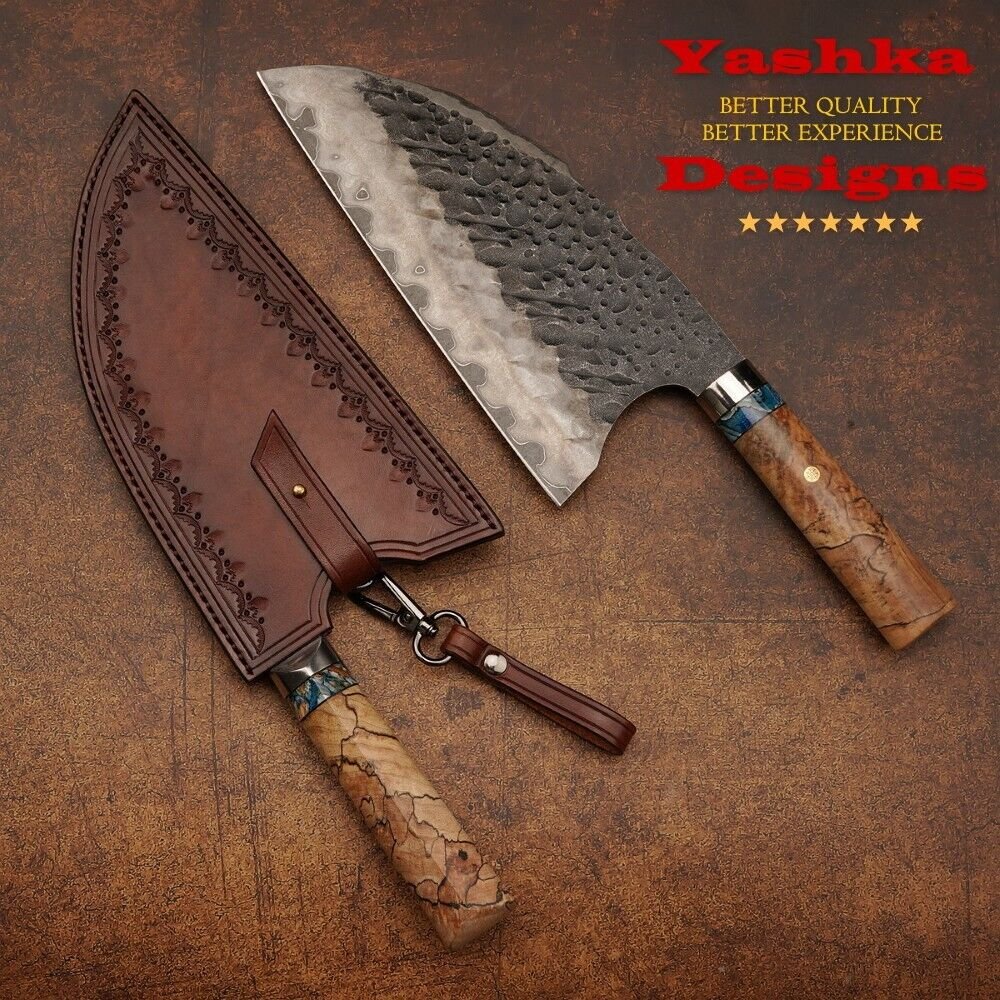 Handmade Cleaver San Mai Steel Chef Kitchen Knife Cooking Home Tool BBQ ...