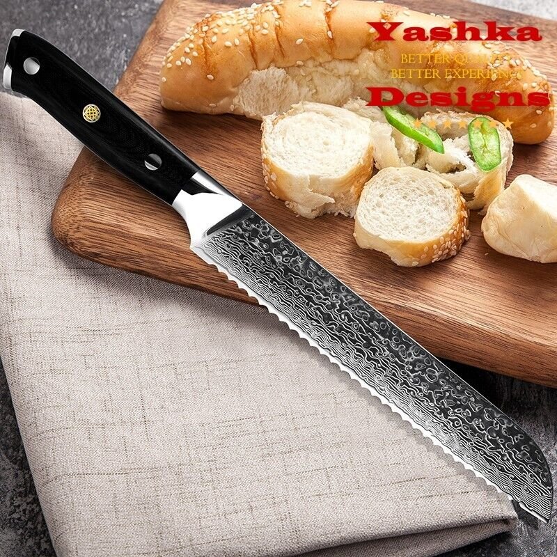 Damascus Bread Knife Chef's Kitchen Knives Wedding Cake Bakery Toast ...