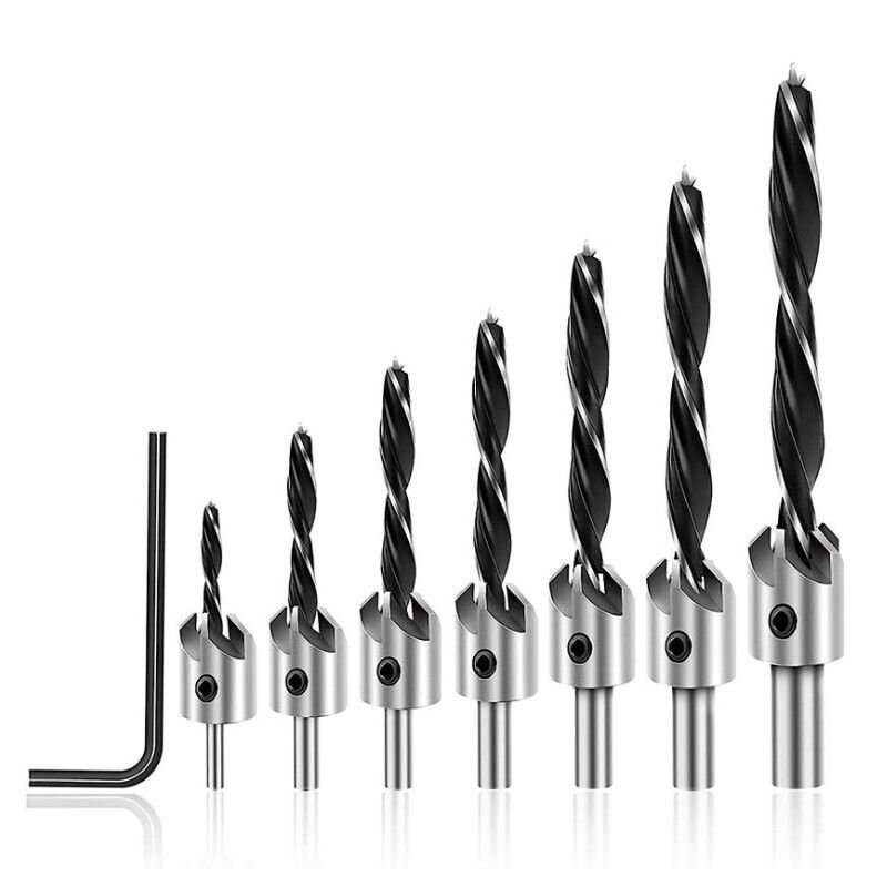 HSS Countersink Drill Bit Set Woodworking Cutting Tools Adjustable ...