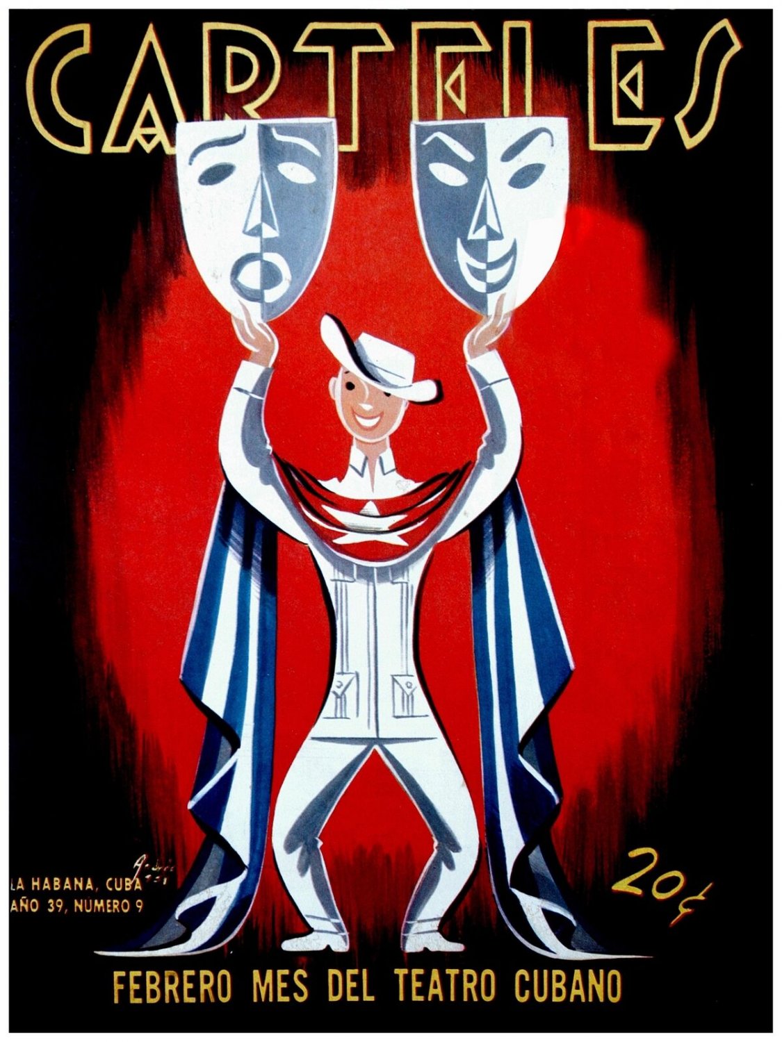 259.Cuban Poster"Cuba THEATER"Guayabera style fashion.interior design ...