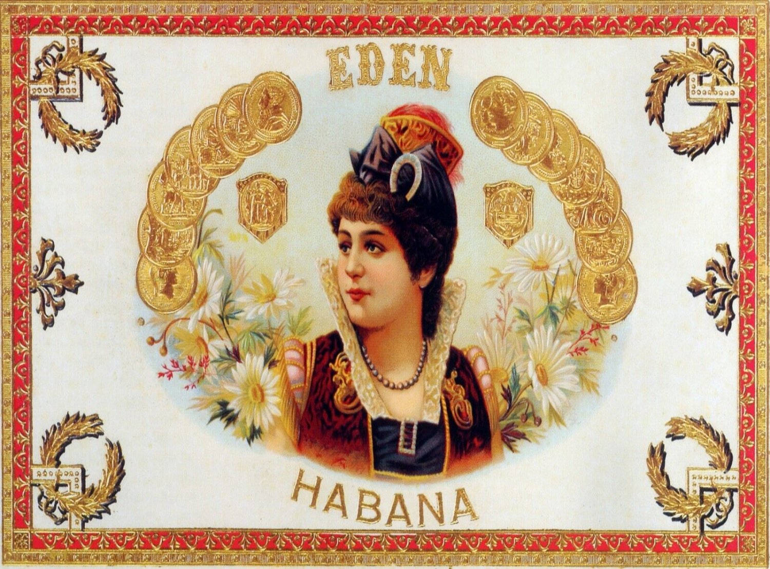 504.Cuban Vitola Poster"EDEN cigars"Vintage Smoke Room.Interior wall ...