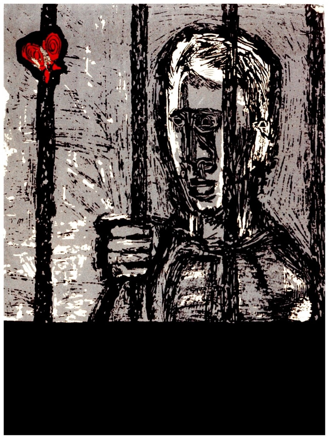 2097.Man in jail behind bars prison Poster.Cerebral Home Interior ...