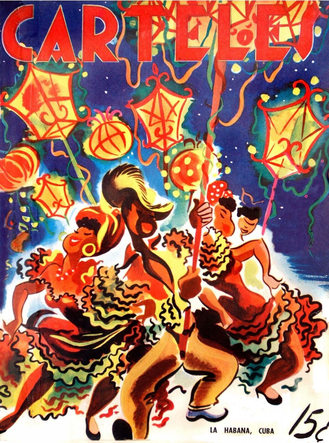 431.Cuban Poster"Conga dance.Guaracheros de Regla"Cuba Unique Interior ...