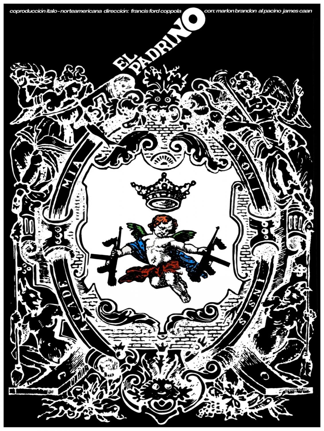 734.Movie Poster.The Godfather.Mario Puzzo film.Gangster Bar Interior ...