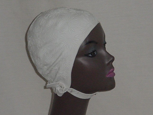 Vintage Latex bathing cap 50s 1960s White Bathing Cap, Swim Cap #28