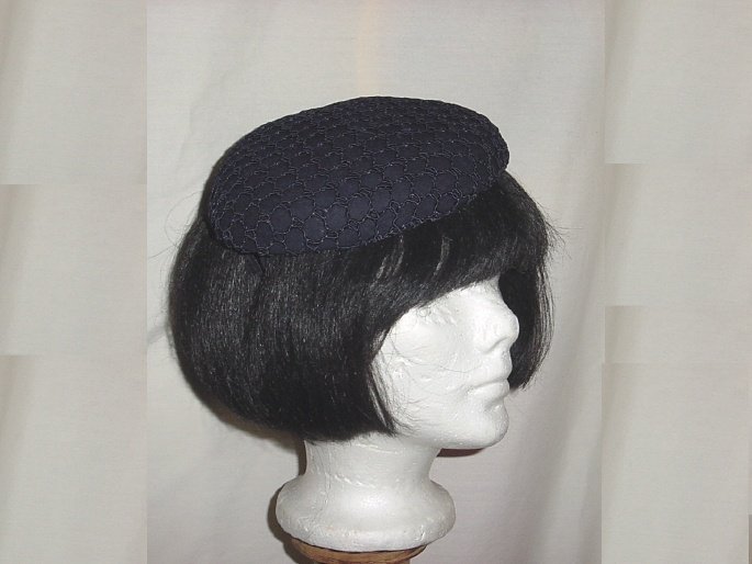 Plateau Waffle Ladies hat Navy Blue Vintage Womans hat Merrimac Hat ...