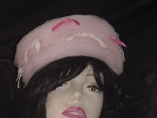 Stix Baer Fuller Tulle Vintage Pink womens vintage hat Frothy net ...