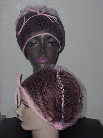 Pink Net Night Cap Nap Cap Hair-do Cover Hairnet Corp of America - 50
