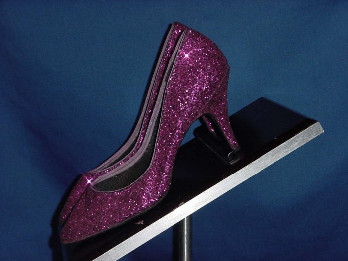Womens Heels raspberry fuchsia Glitter high heel pumps shoes No. 37