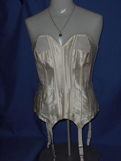 Gossard Vintage Strapless Bra Corset Gossar Deb Boned Girdle 4 Garters