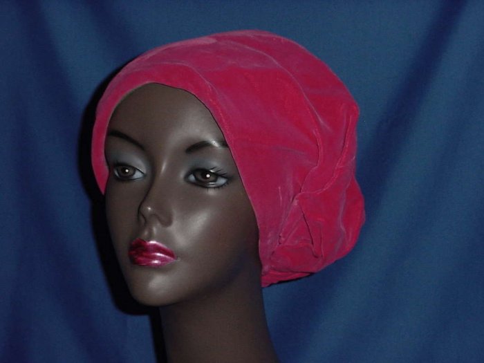 Womens vintage Gage Original hot pink Velvet 1940s 1930s Pull down hat ...