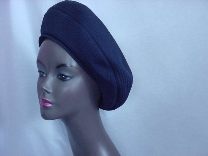 Womens vintage hat Saks Fifth Avenue Navy blue 1940s 1930s Pull down ...