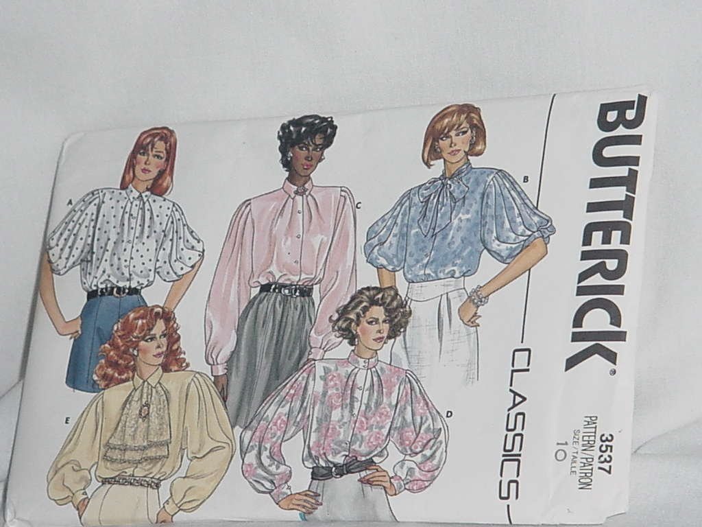 Butterick Classic Blouses loose fitting tops 3537 size 10 No. 60
