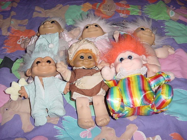 Trolls 6 Troll Dolls 5 Soft Sculpted 1 Plastic Troll Doll Large Size