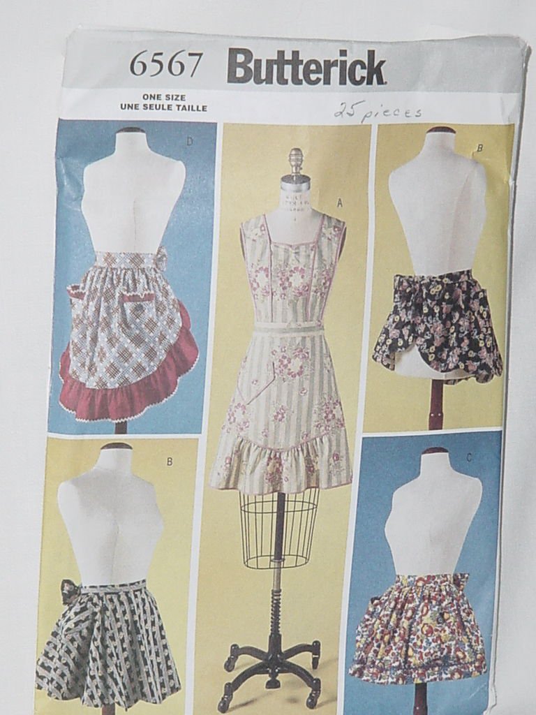6567 Butterick One size vintage aprons No. 212