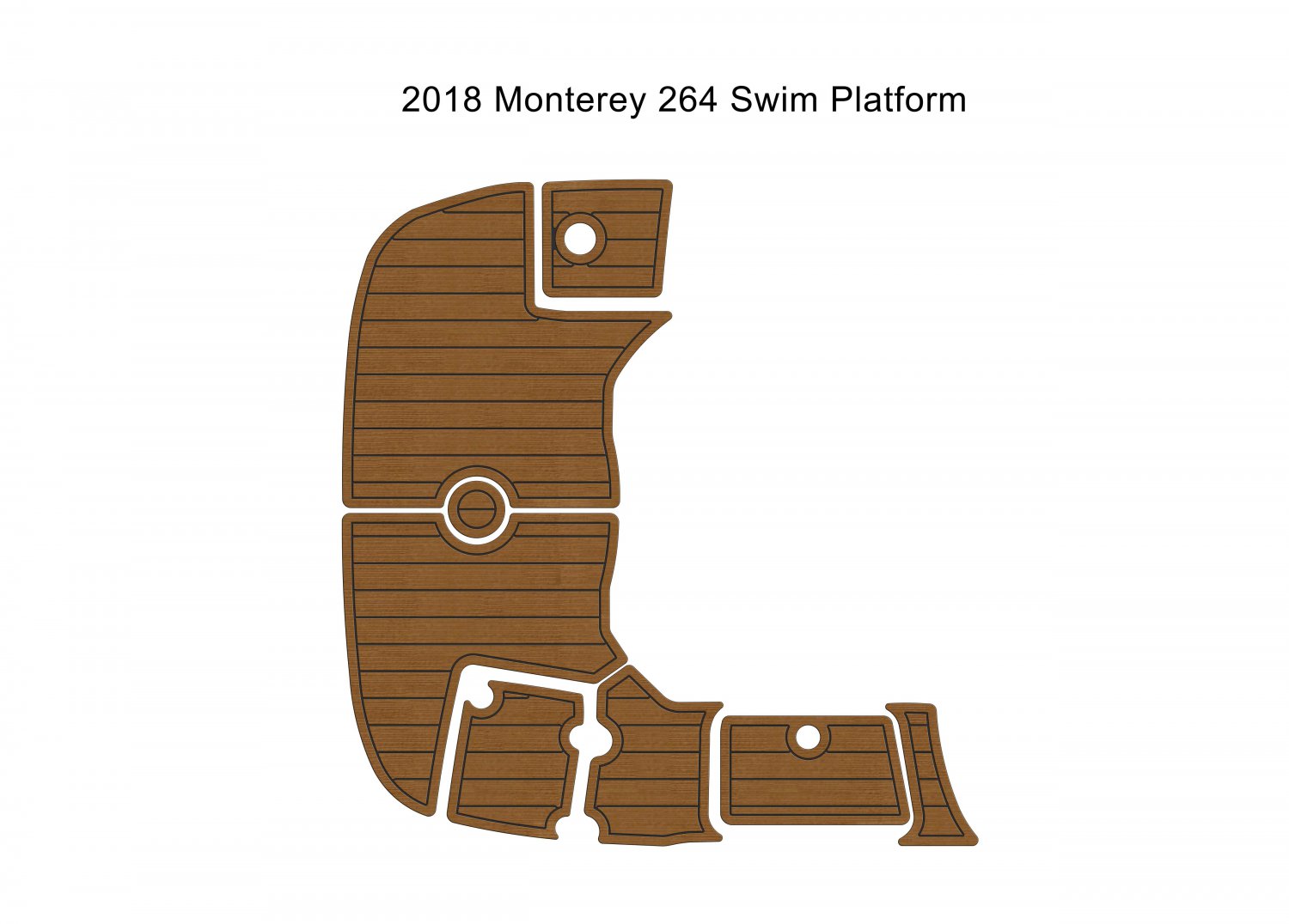 2018 Monterey 264 Swim Platform Step Pad Boat EVA Foam Faux Teak Deck ...