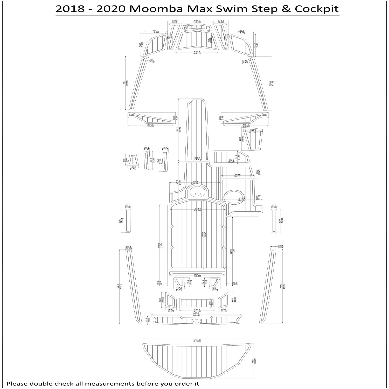 2018-2020 Moomba Max Swim Step Cockpit Boat EVA Faux Foam Teak Deck ...
