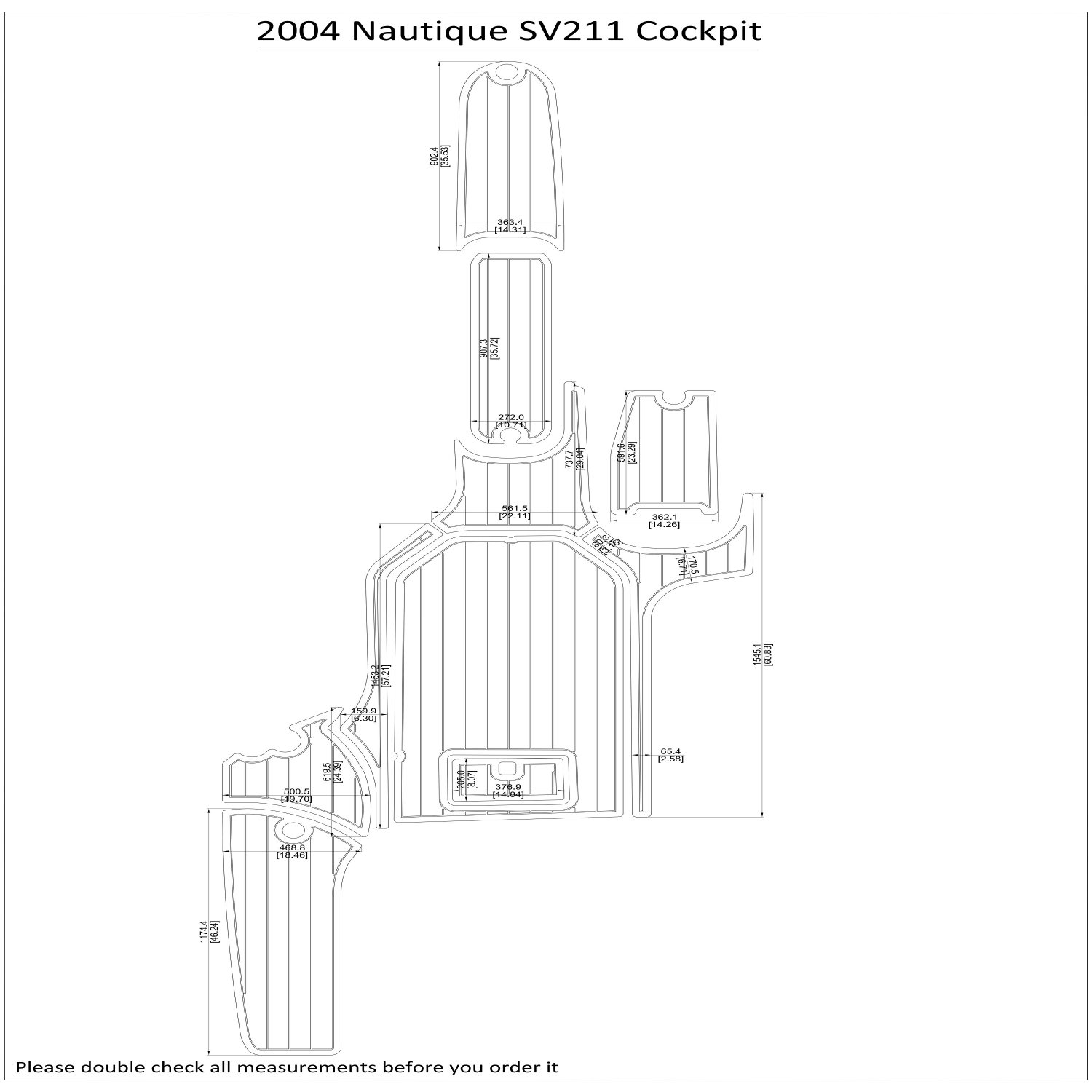 2004 Nautique SV211 Cockpit Boat EVA Faux Foam Teak Deck Floor Pad