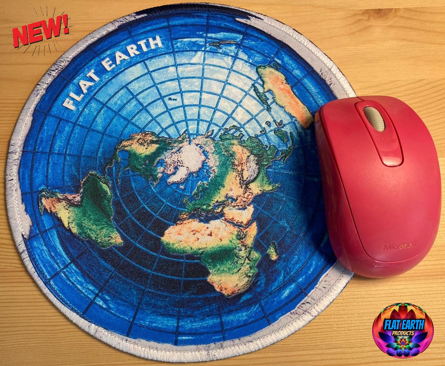 New Flat Earth Art Map of the World Mousepad PC Table Mat Mouse ...