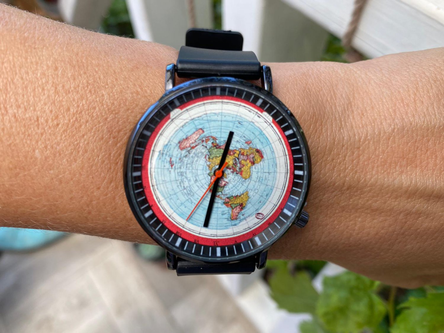 New 2022 Wristwatch Flat Earth Gleason's Map Watch Black Azimuthal ...